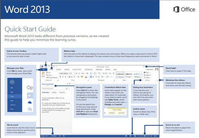 SGUL Office 2013 Quick Start Guide. (Adapted from Microsoft Quick Start ...