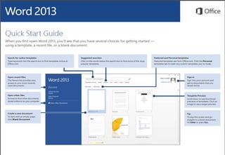 SGUL Office 2013 Quick Start Guide. (Adapted from Microsoft Quick Start ...