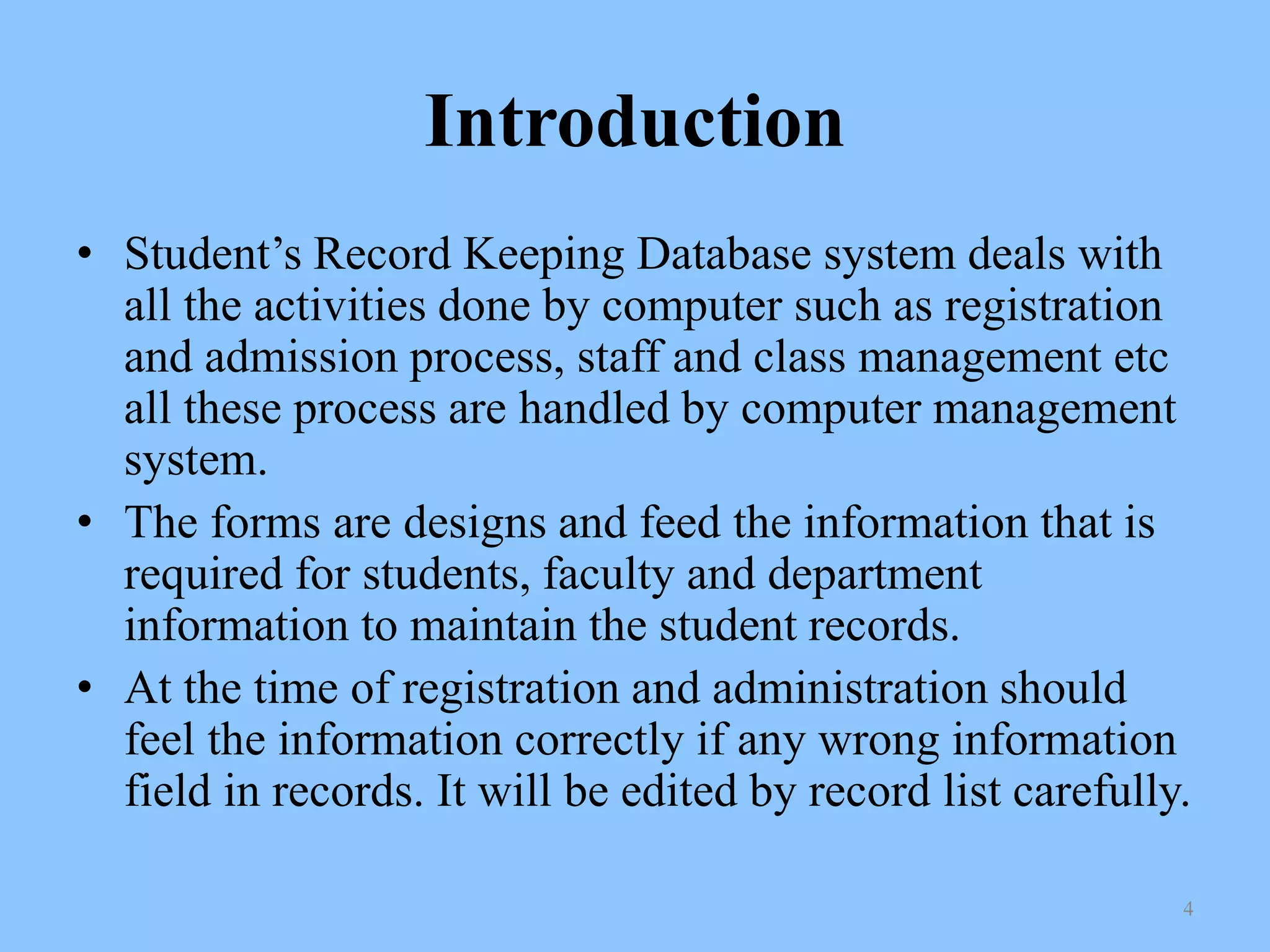 Students record keeping system | PPTX