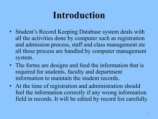 Students record keeping system | PPTX