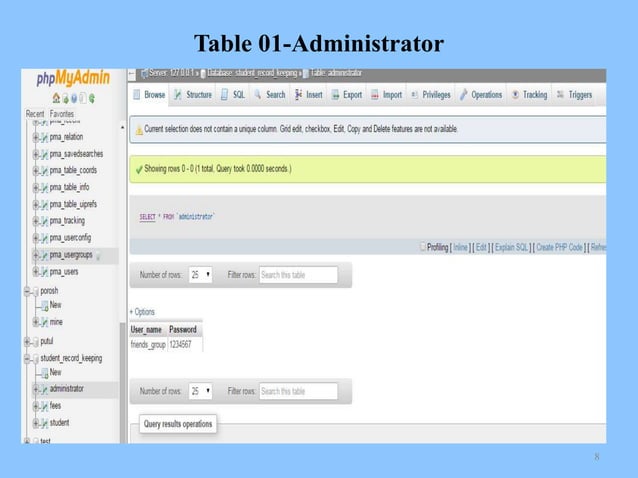Students record keeping system | PPTX | Databases | Computer Software ...