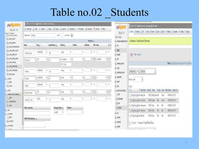 Students record keeping system | PPTX | Databases | Computer Software ...