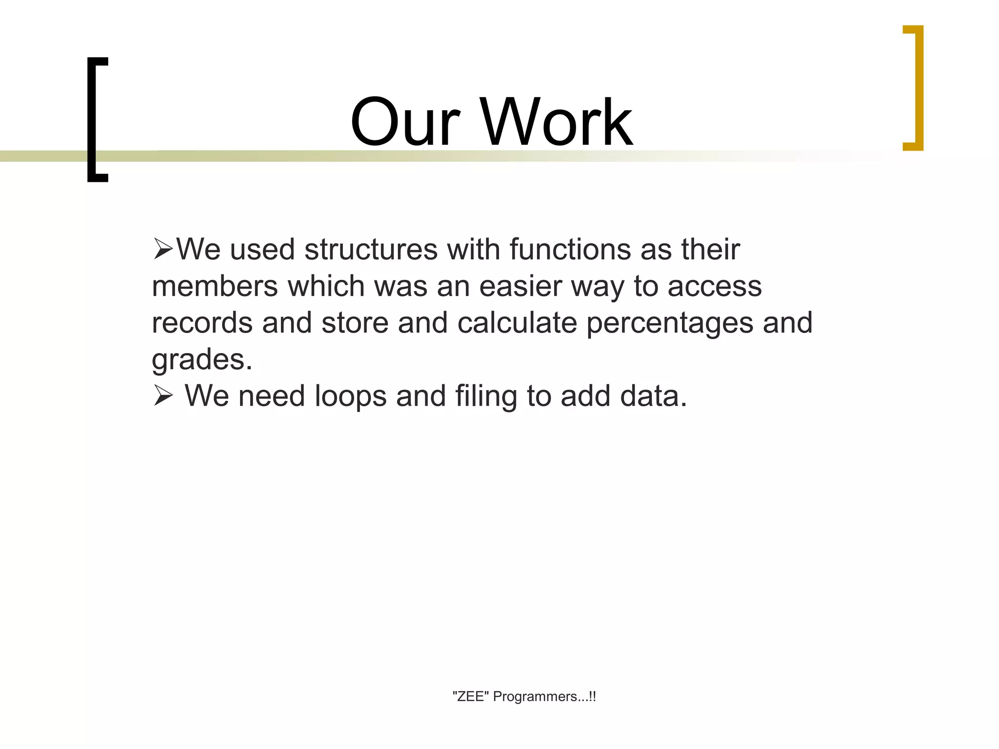 Students report card for C++ project.. | PPTX