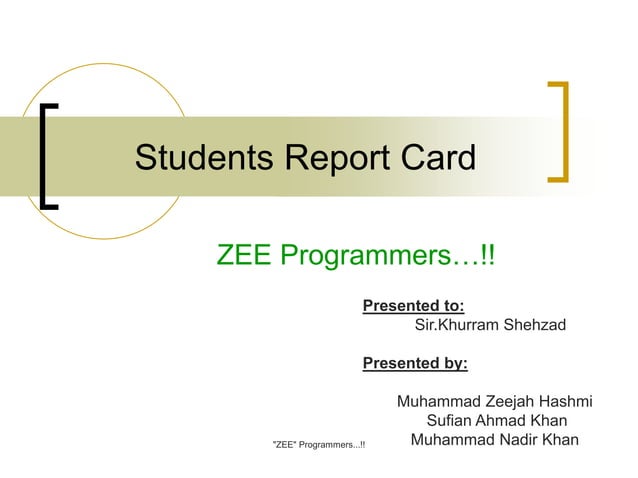 Students report card for C++ project.. | PPTX