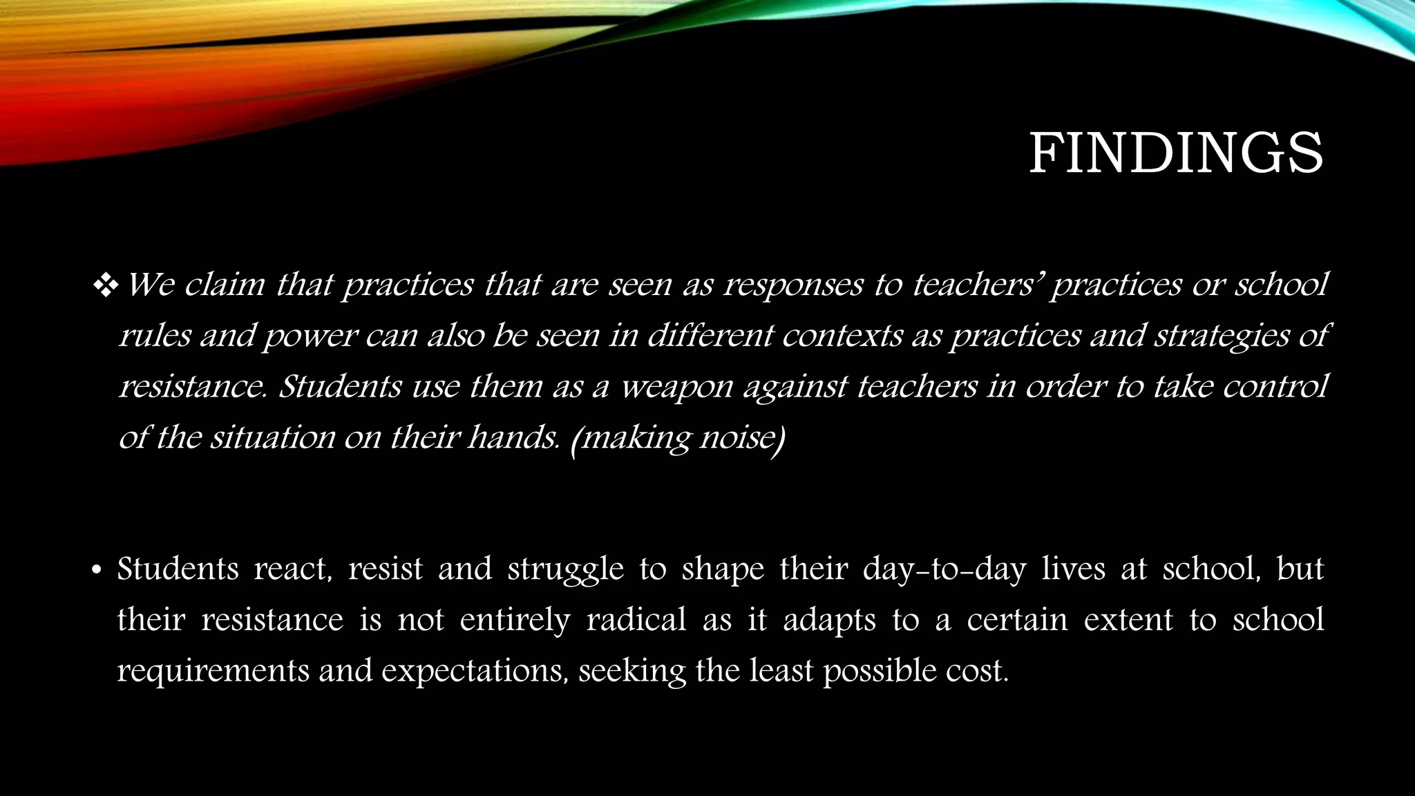 Student’s resistance and responses to school power.pptx