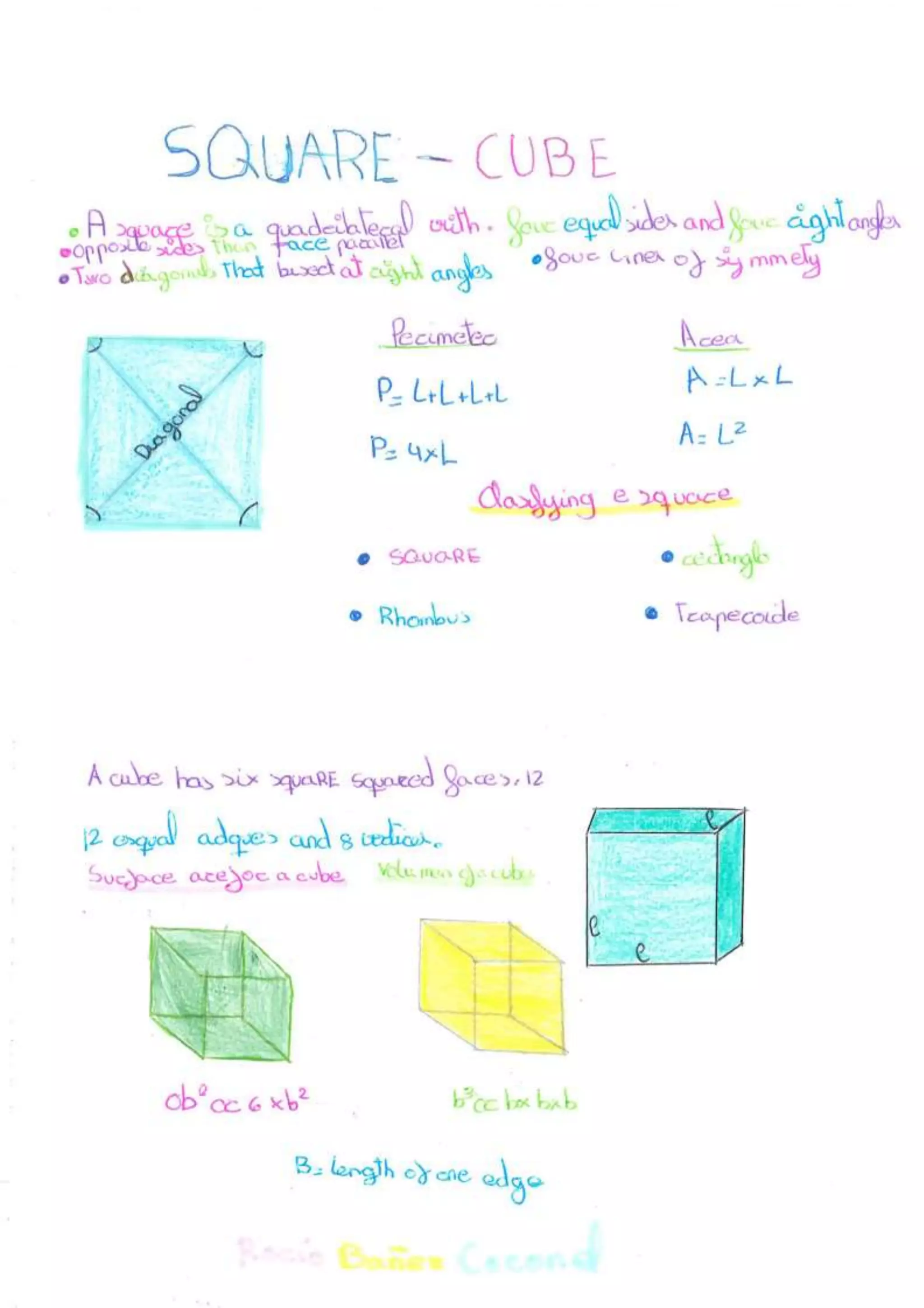 Square-cube students' chart | PDF