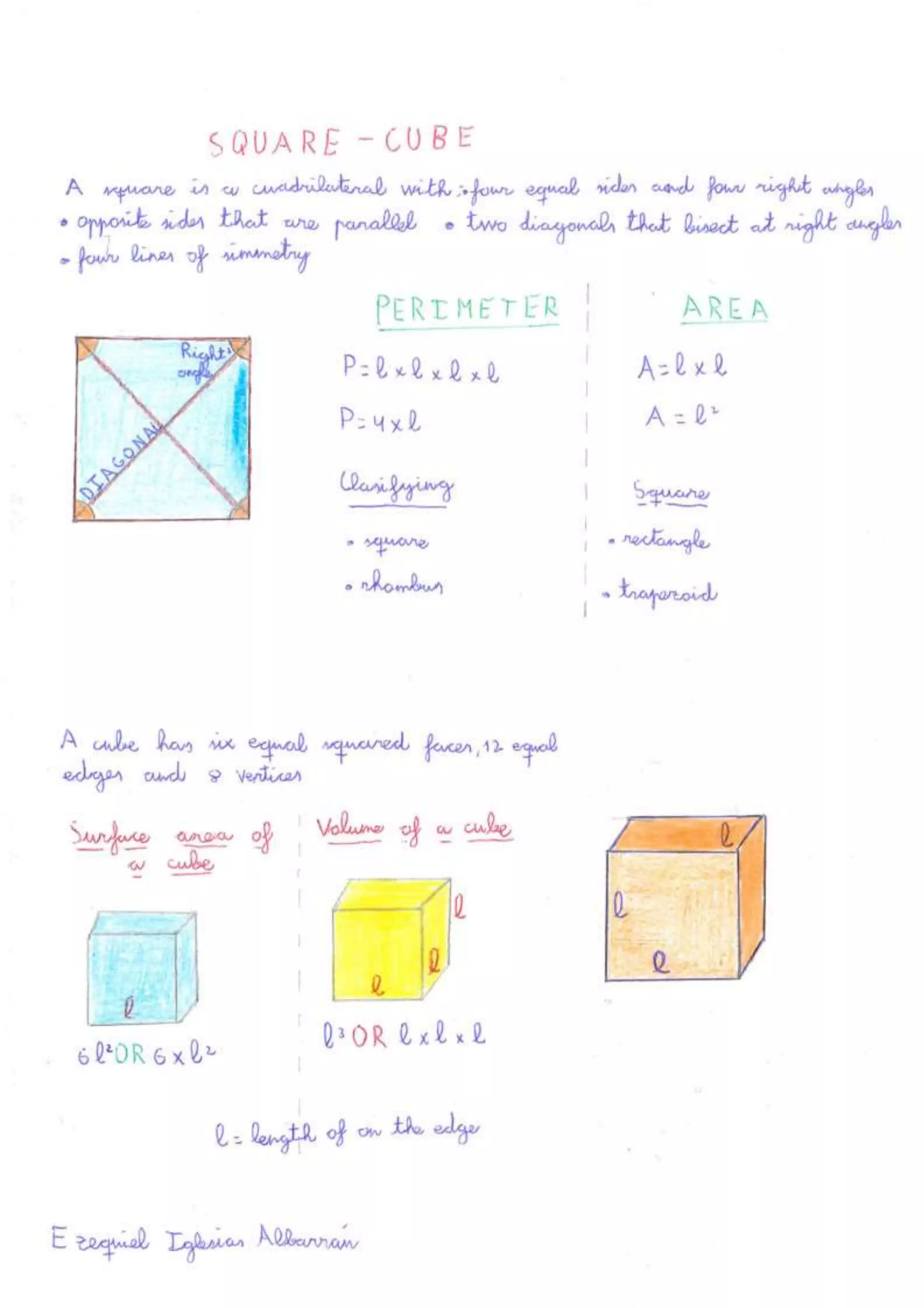 Square-cube students' chart | PPTX