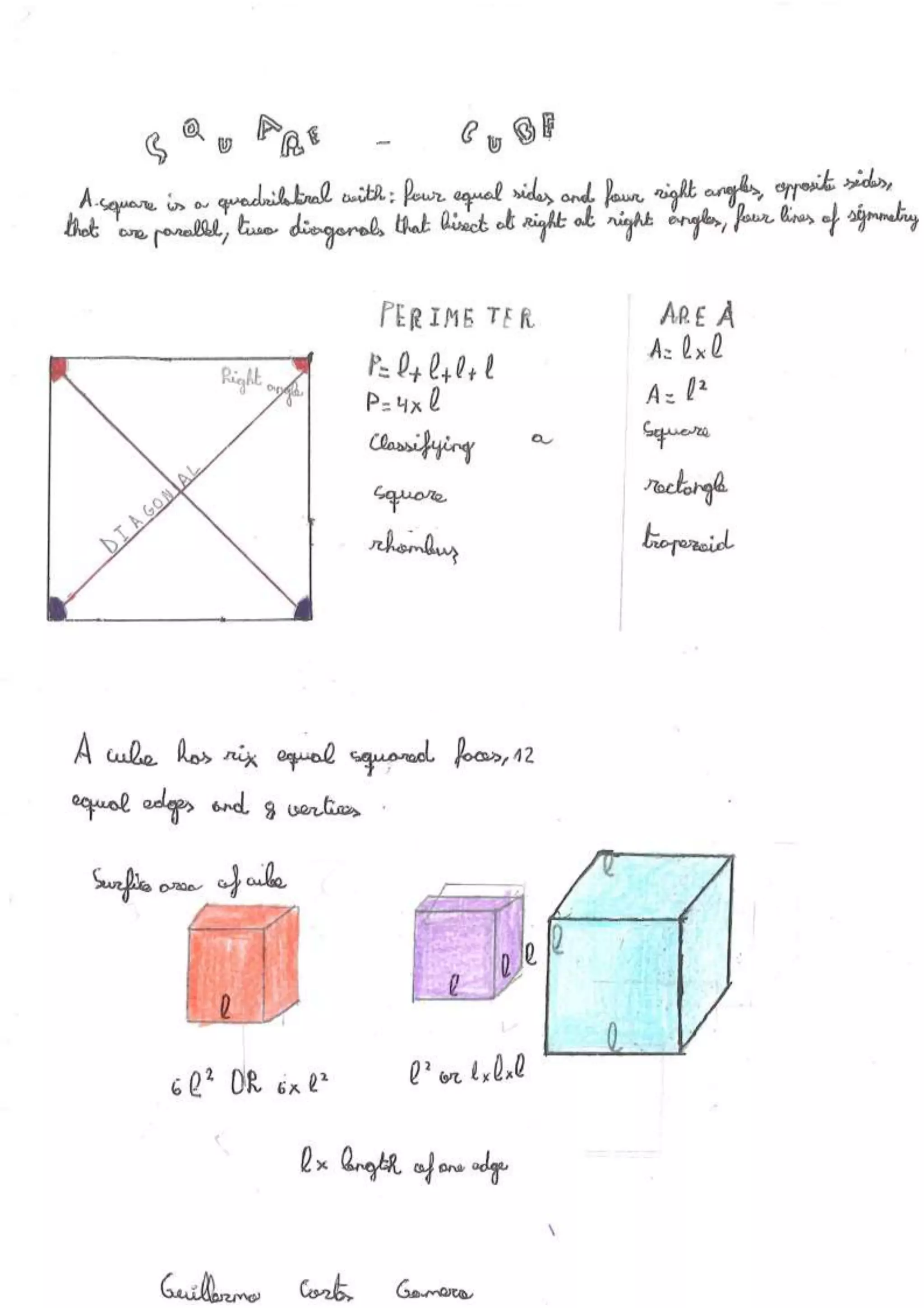 Square-cube students' chart | PPTX