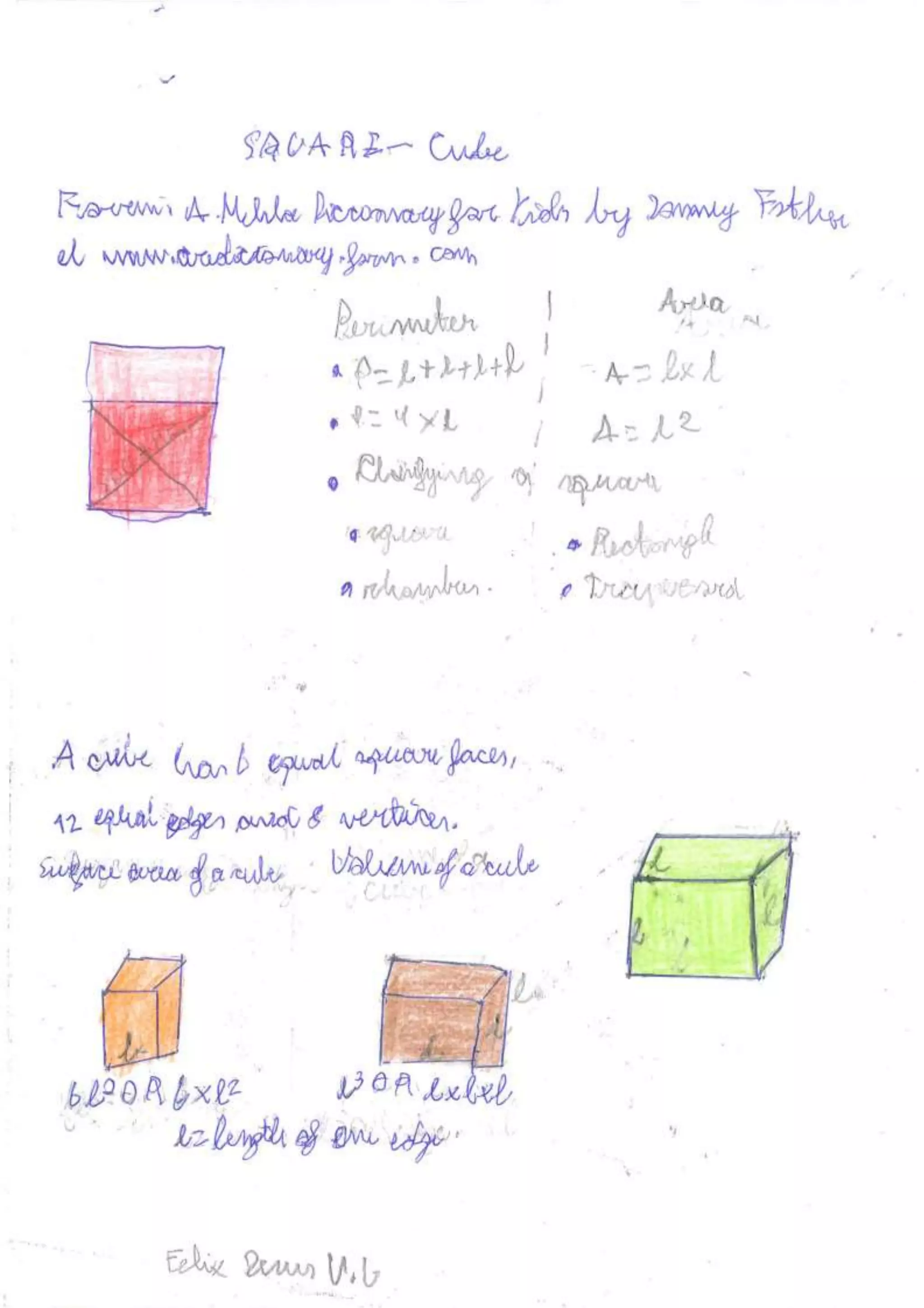 Square-cube students' chart | PPTX