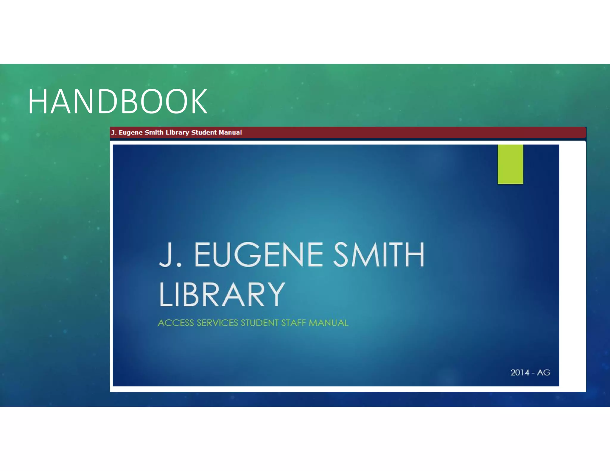Library Student Staff Presentation | PDF