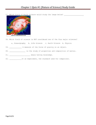 Quiz 1-1 Study Guide | PDF