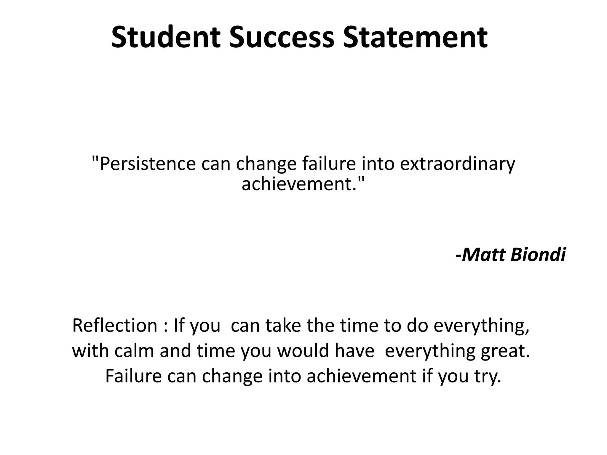 Student success statement | PPTX