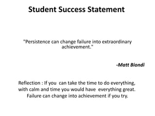 Student success statement | PPT