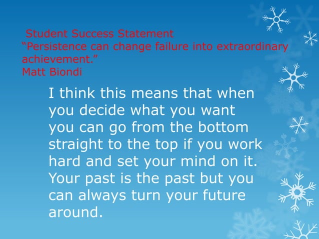 Student success statement | PPTX