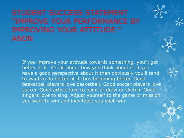 Student success statement | PPT