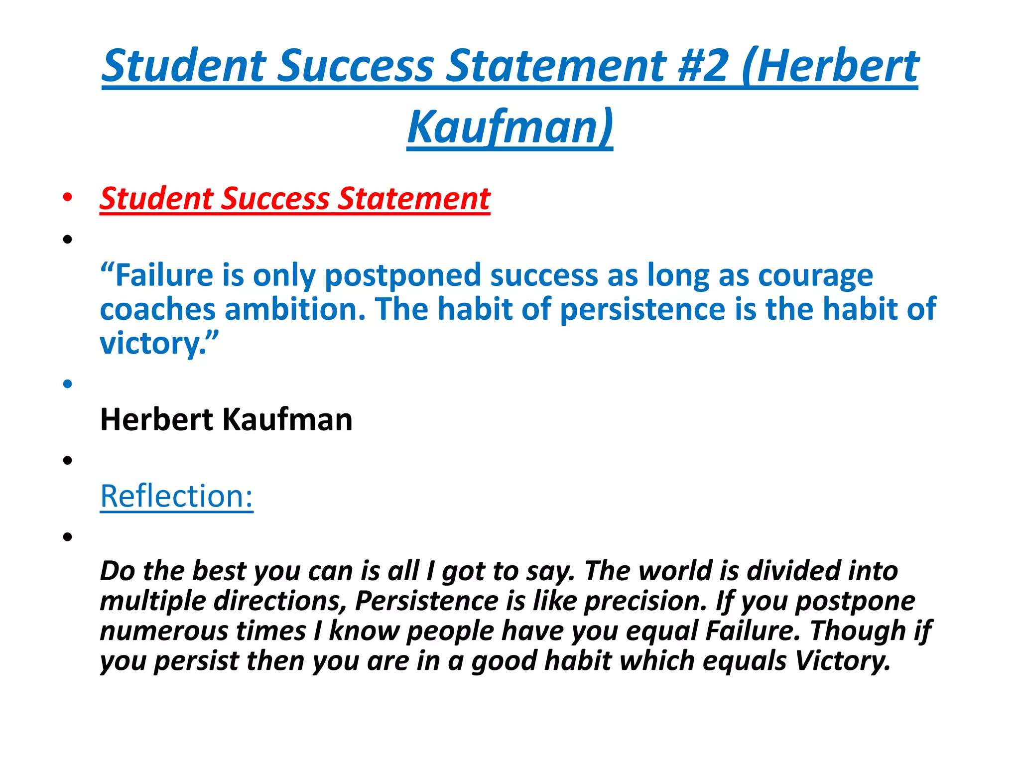 Student success statement’s | PPT