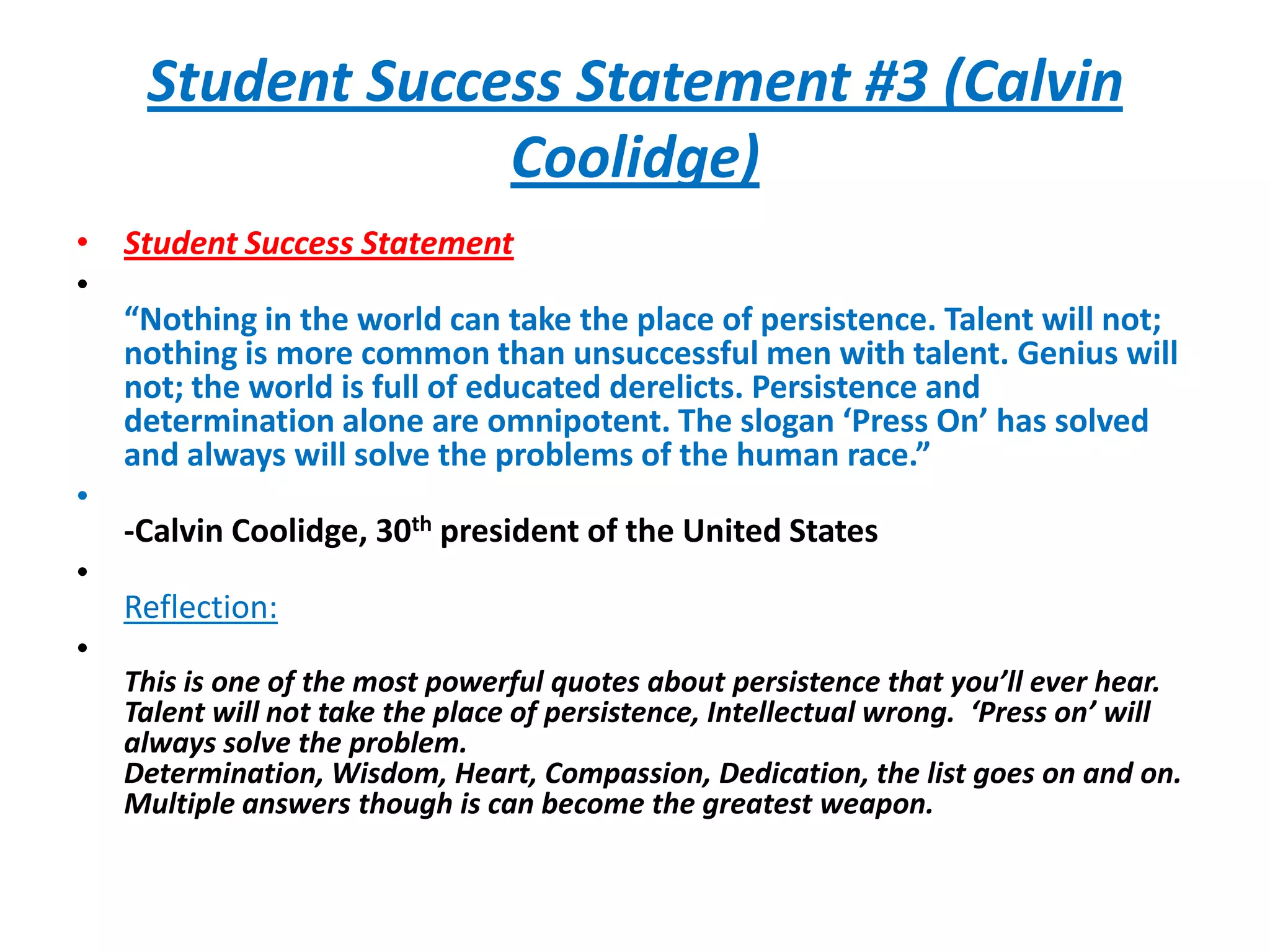 Student success statement’s | PPT