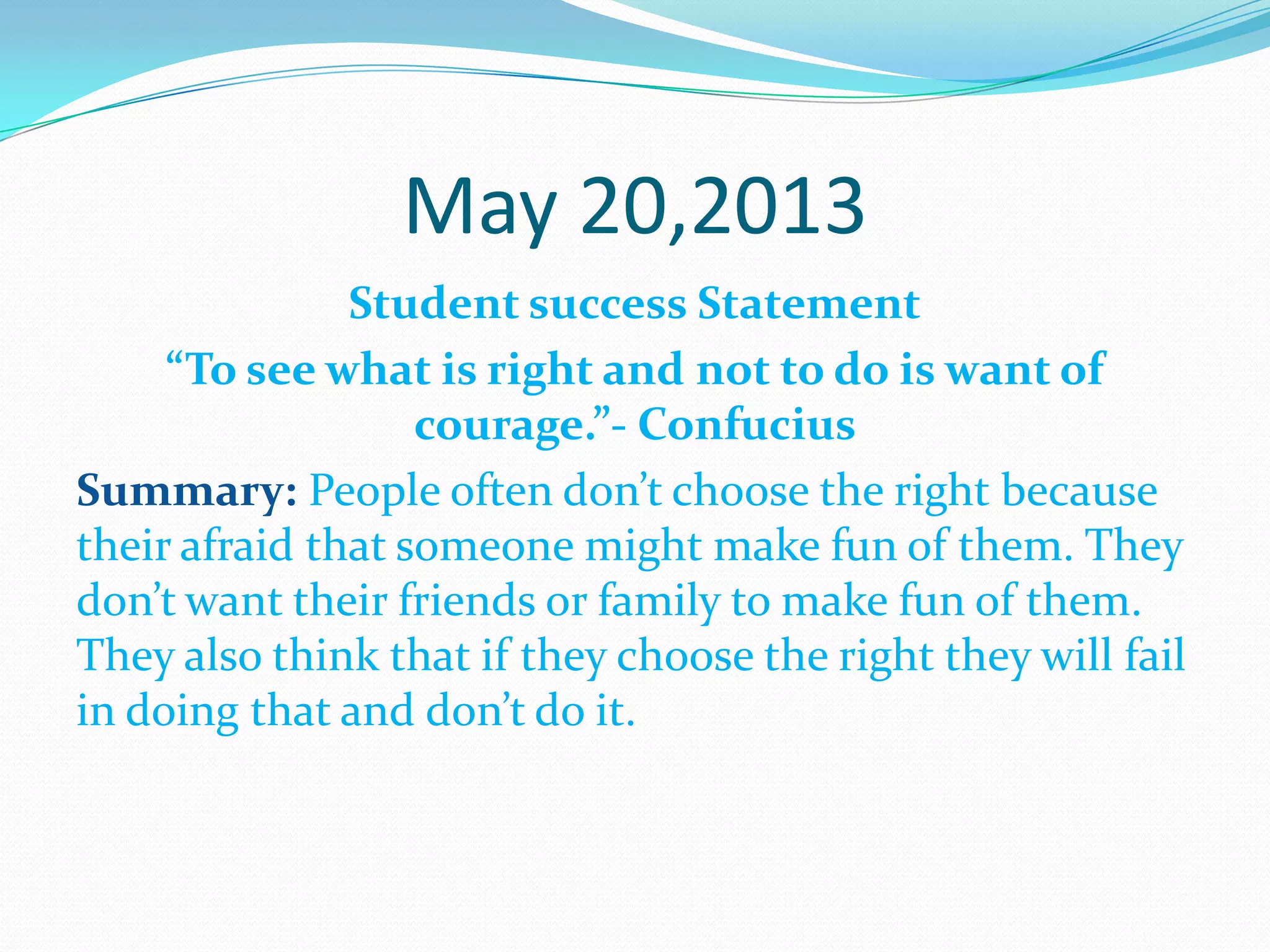 Student success statements | PPTX