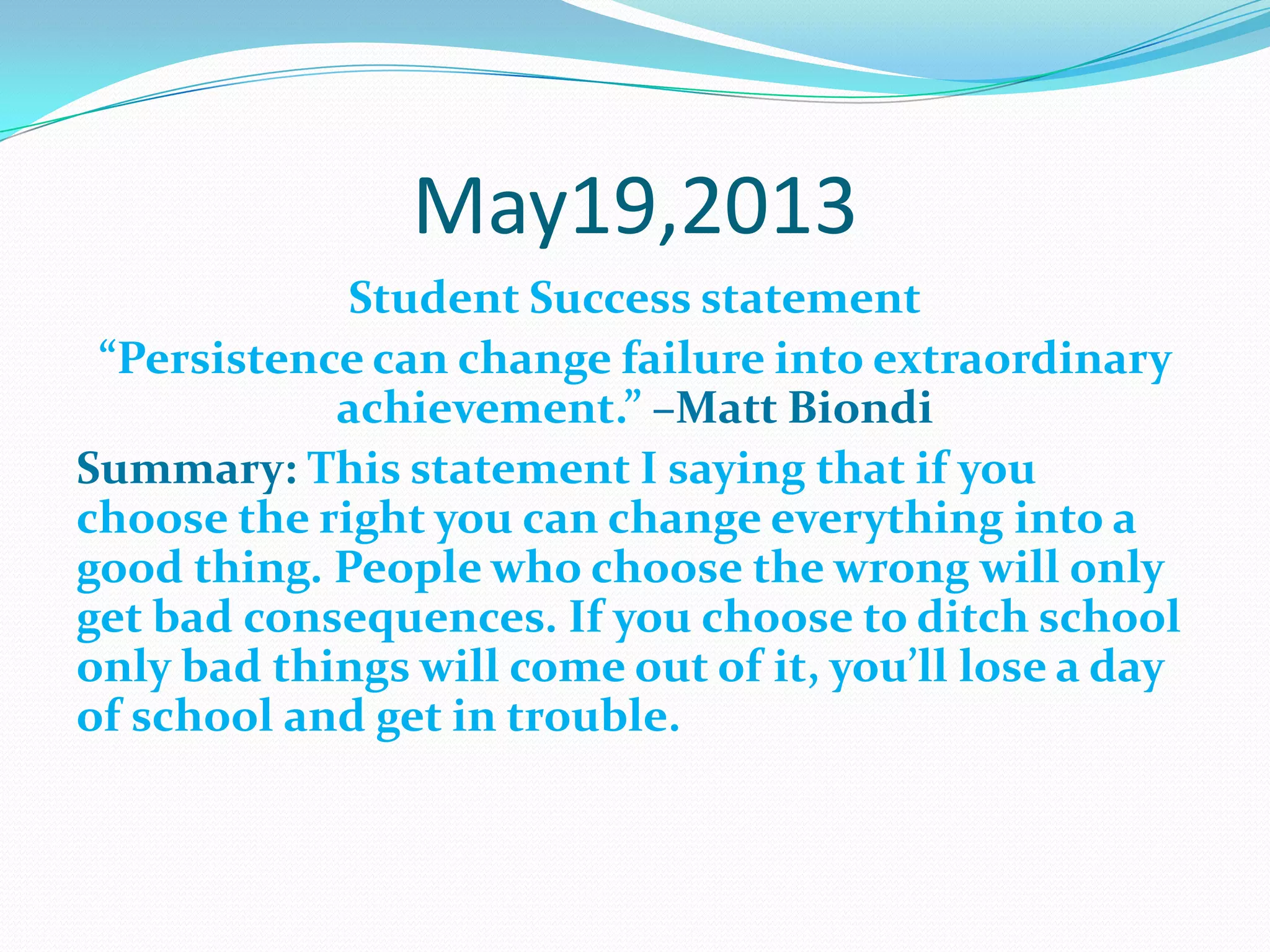Student success statements | PPTX