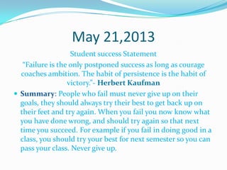 Student success statements | PPTX