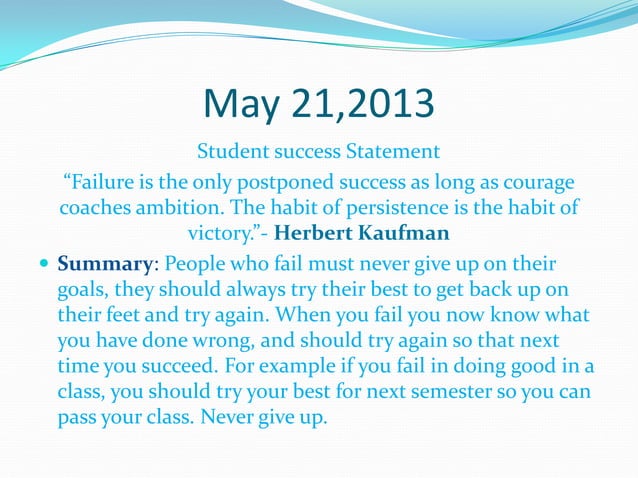 Student success statements | PPT