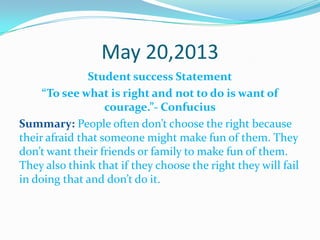 Student success statements | PPTX