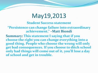 Student success statements | PPTX