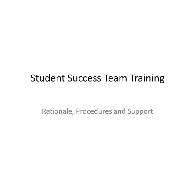 Student success team training | PPT
