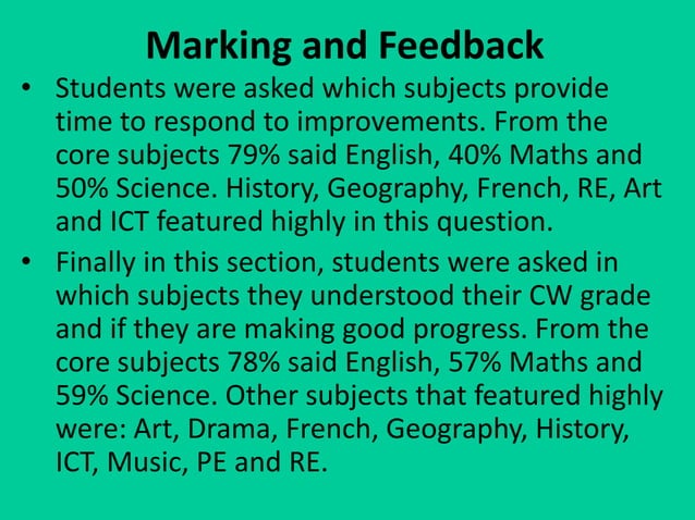 Student survey results | PPT