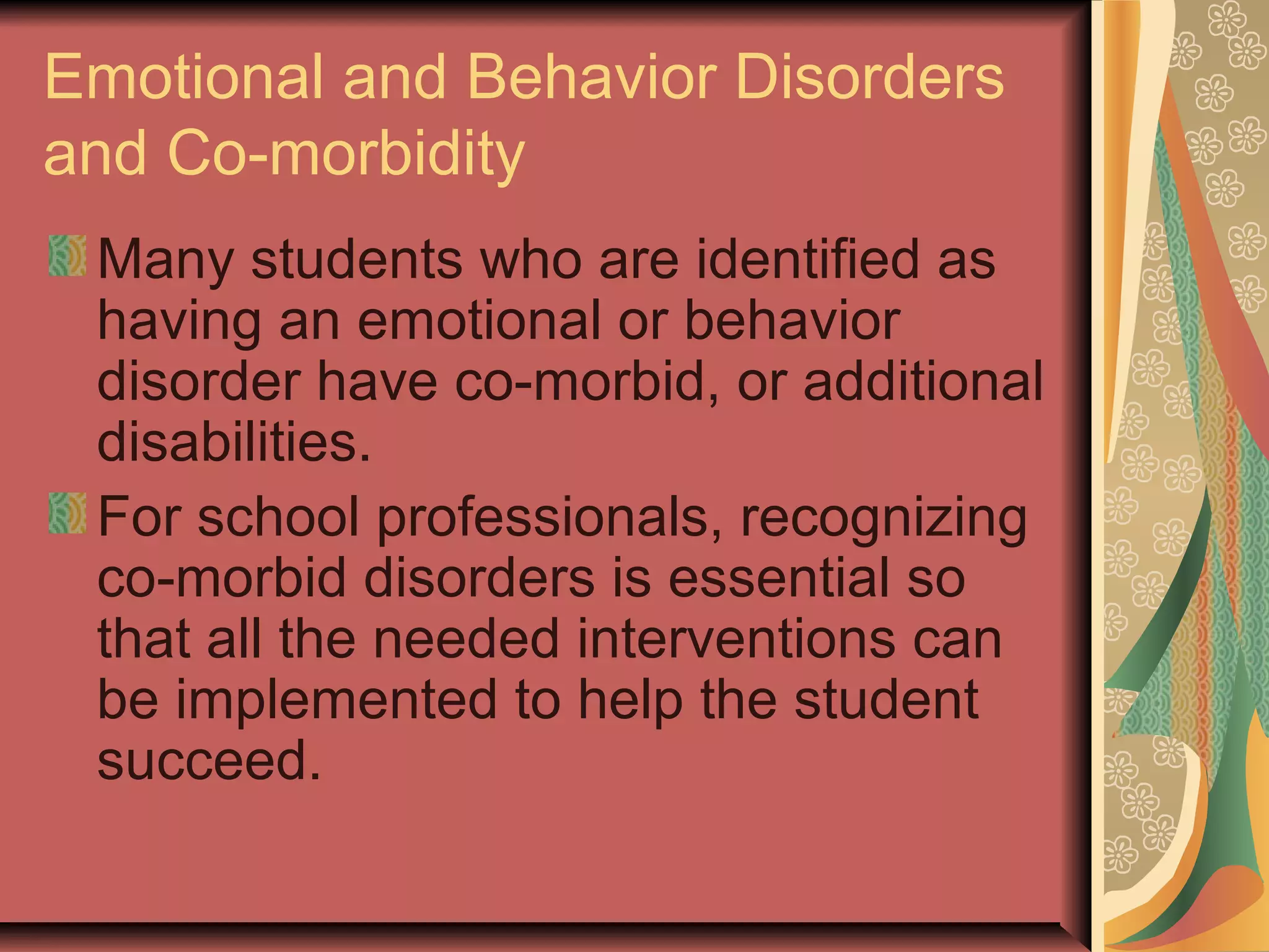 Students with emotional and behavioral disorders | PPT