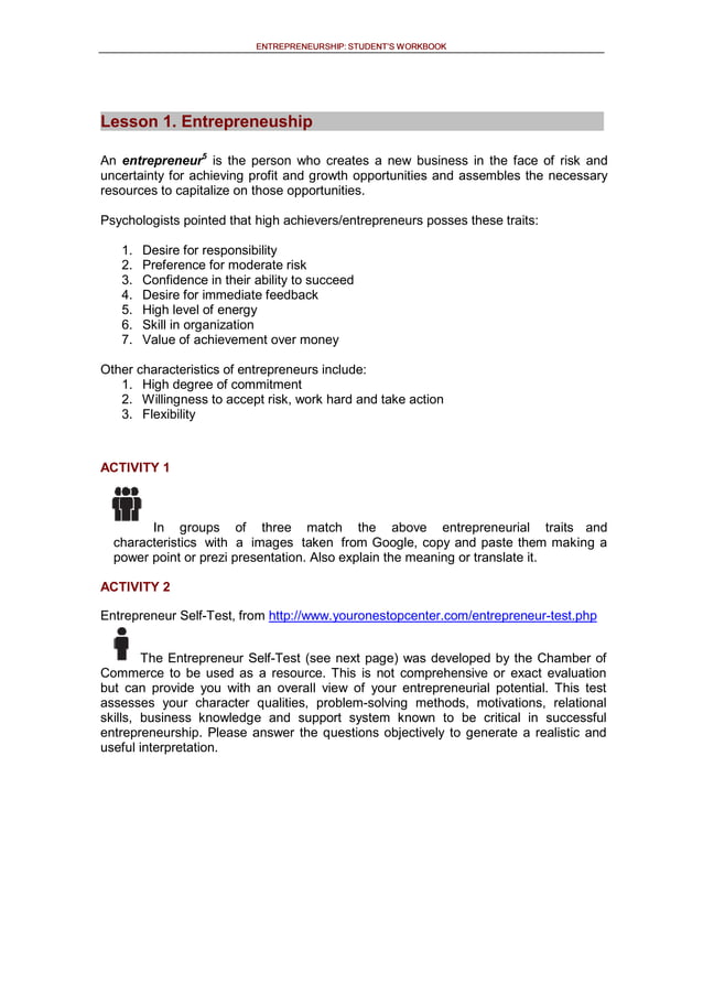 Students workbook (short version) | PDF