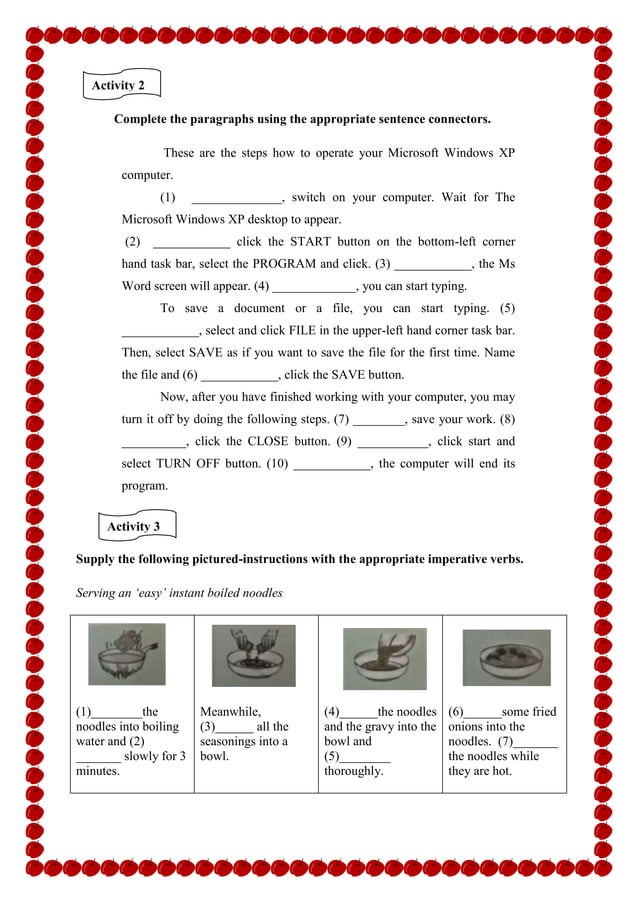 Students worksheet Procedure Text | DOCX | Cooking | Food & Drink