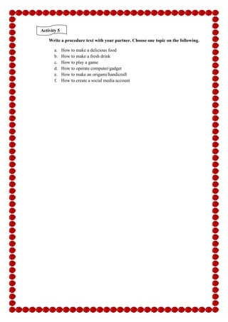Students worksheet Procedure Text | DOCX