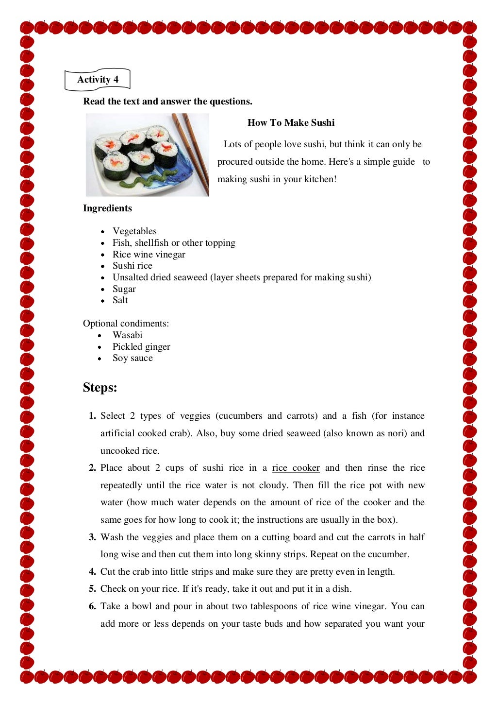 Procedural Text Worksheet Riset Procedural Text Worksheet Riset