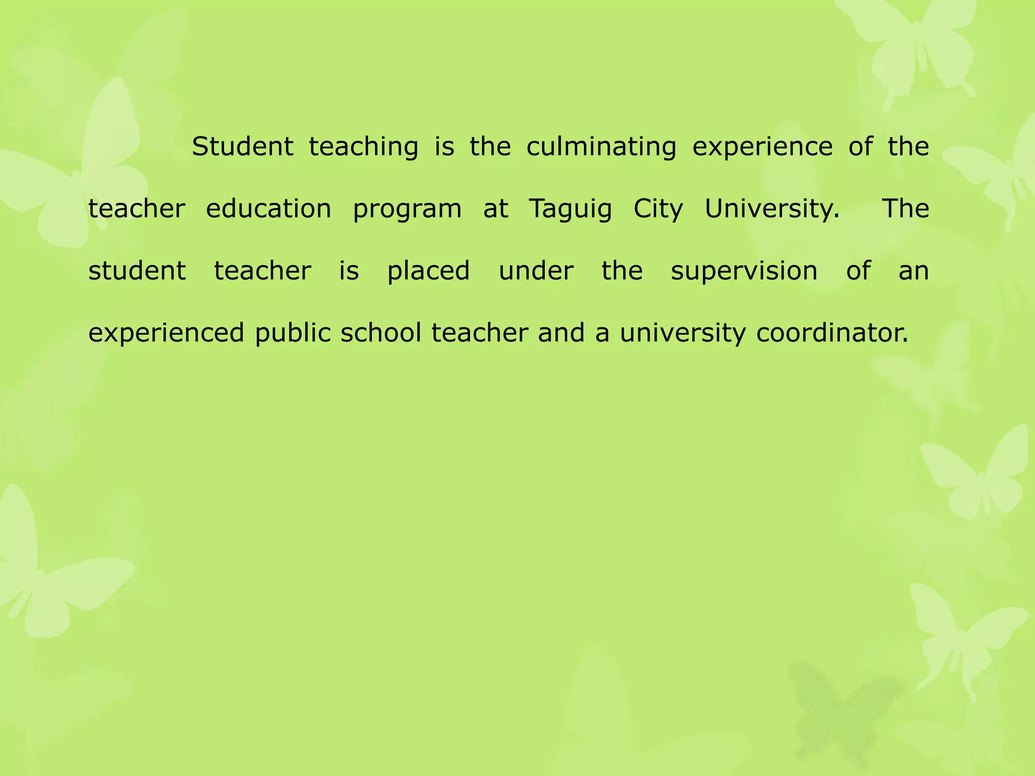 Student teacher ppt. | PPTX