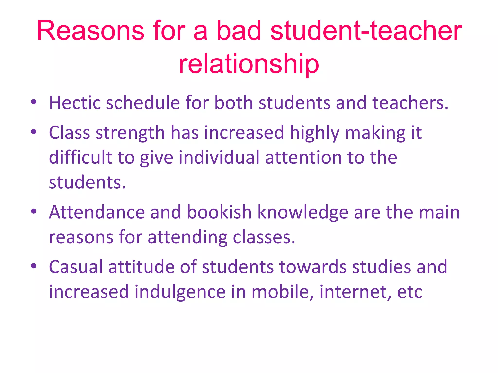 Student teacher relationship | PPTX