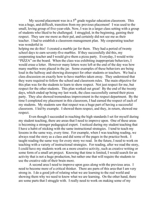 Student teaching reflection | DOCX