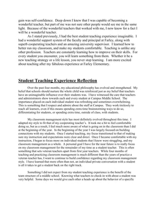 Student teaching reflection | DOCX