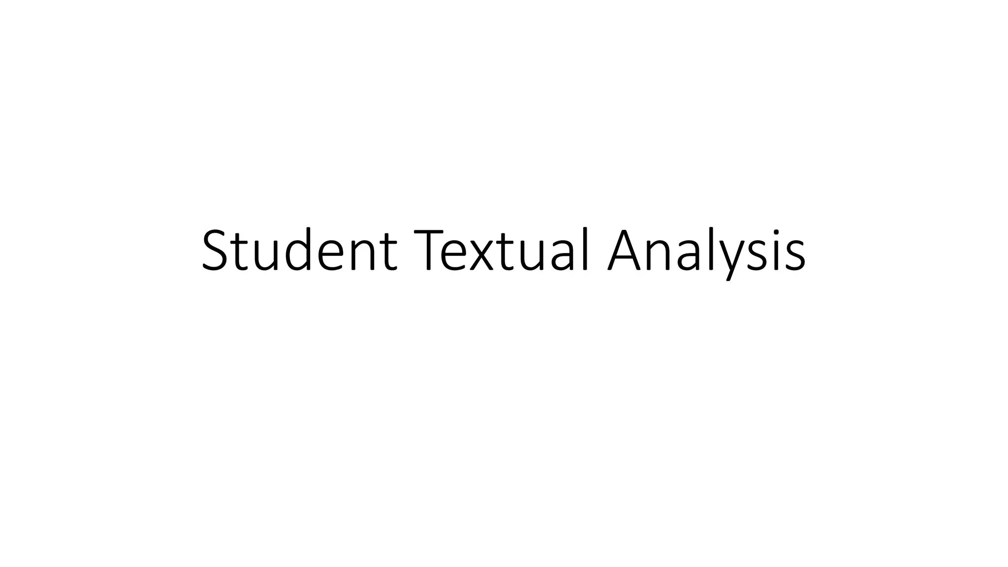 Student textual analysis | PPT