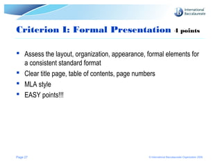 Extended Essay Assessment Criteria | PPT | Educational Assessment ...