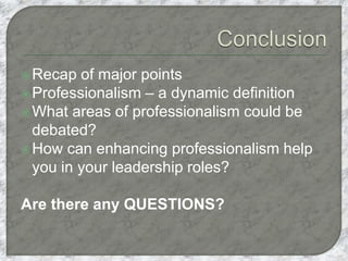 Student Training Workshop: Professionalism | PPTX