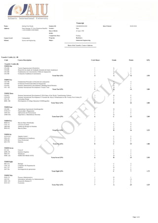 Student transcript (5) | PDF | Undergraduate Education | College Education