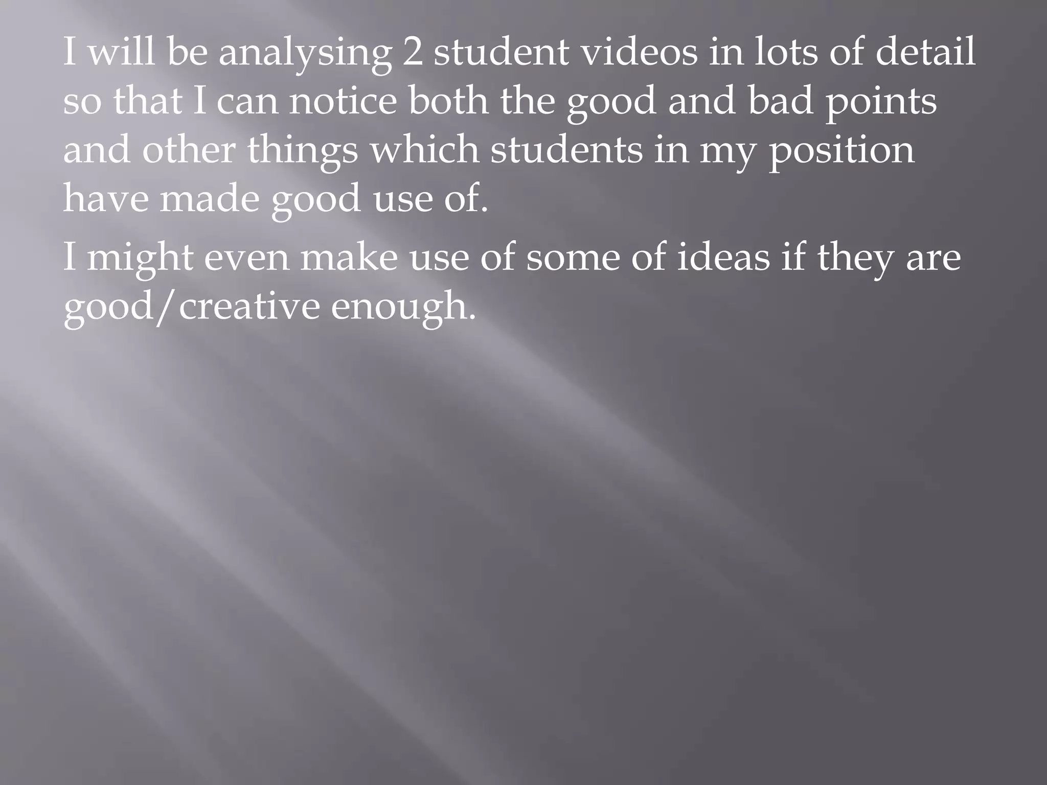 Student music video analysis | PPT