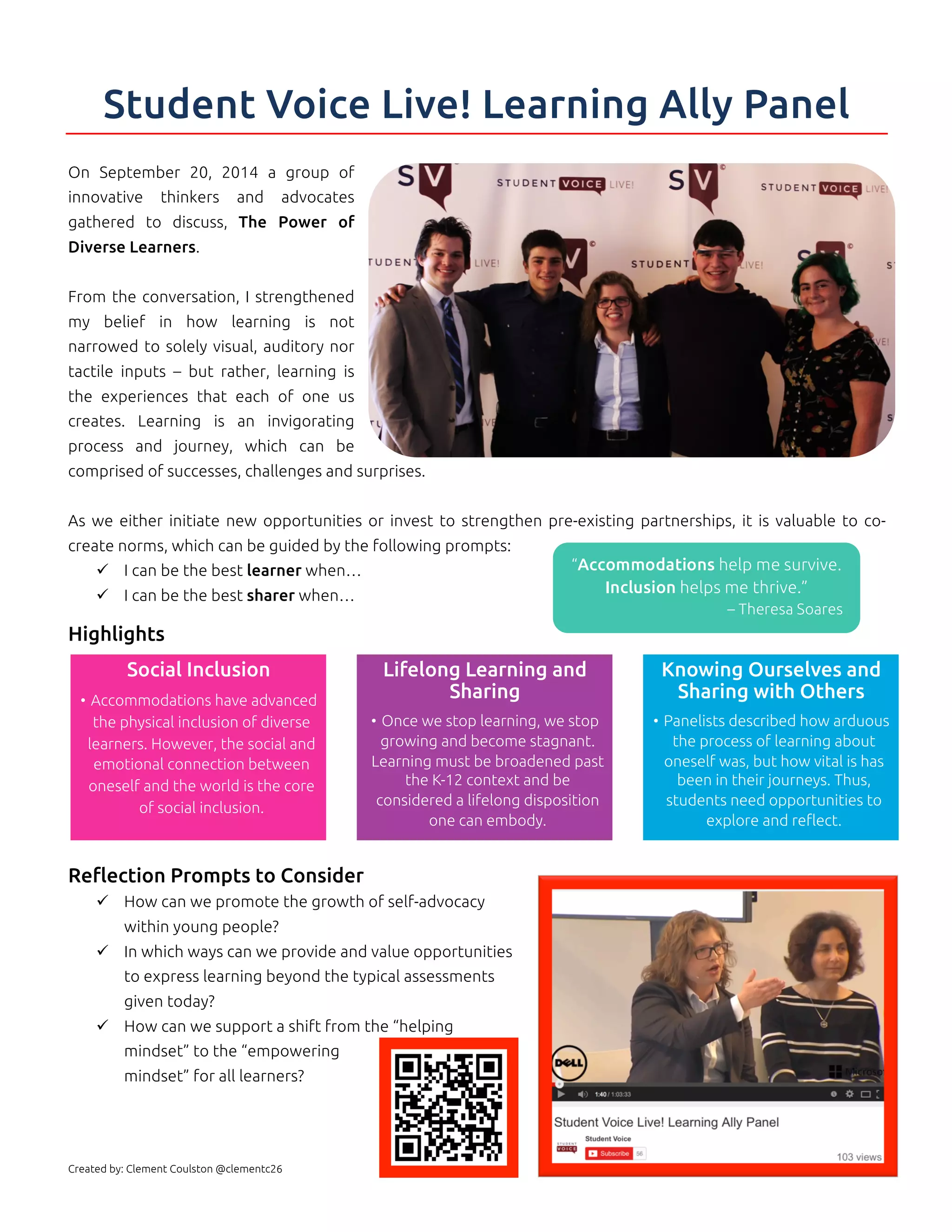 ‪Student Voice Live! Diverse Learners -- One-Pager | PDF