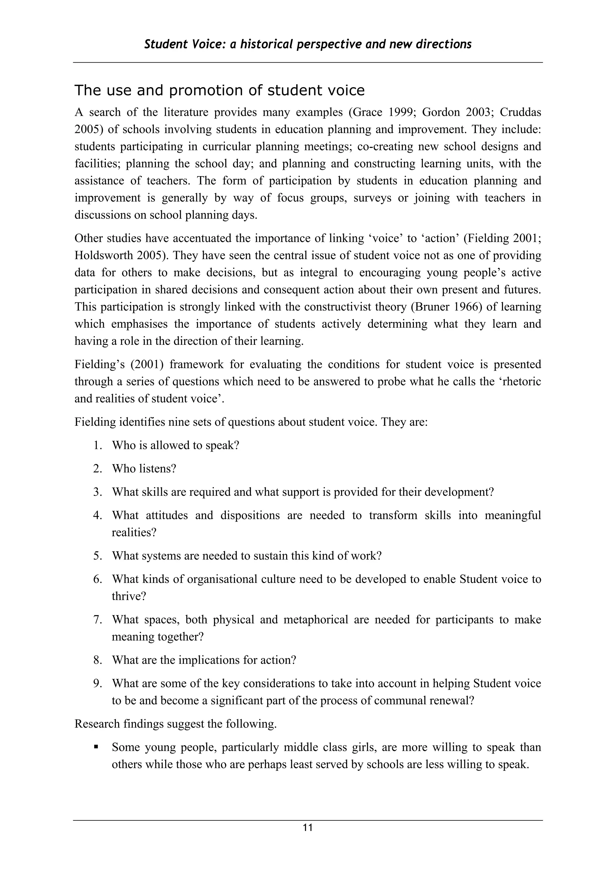 Student voice report | PDF | Secondary Education | Education