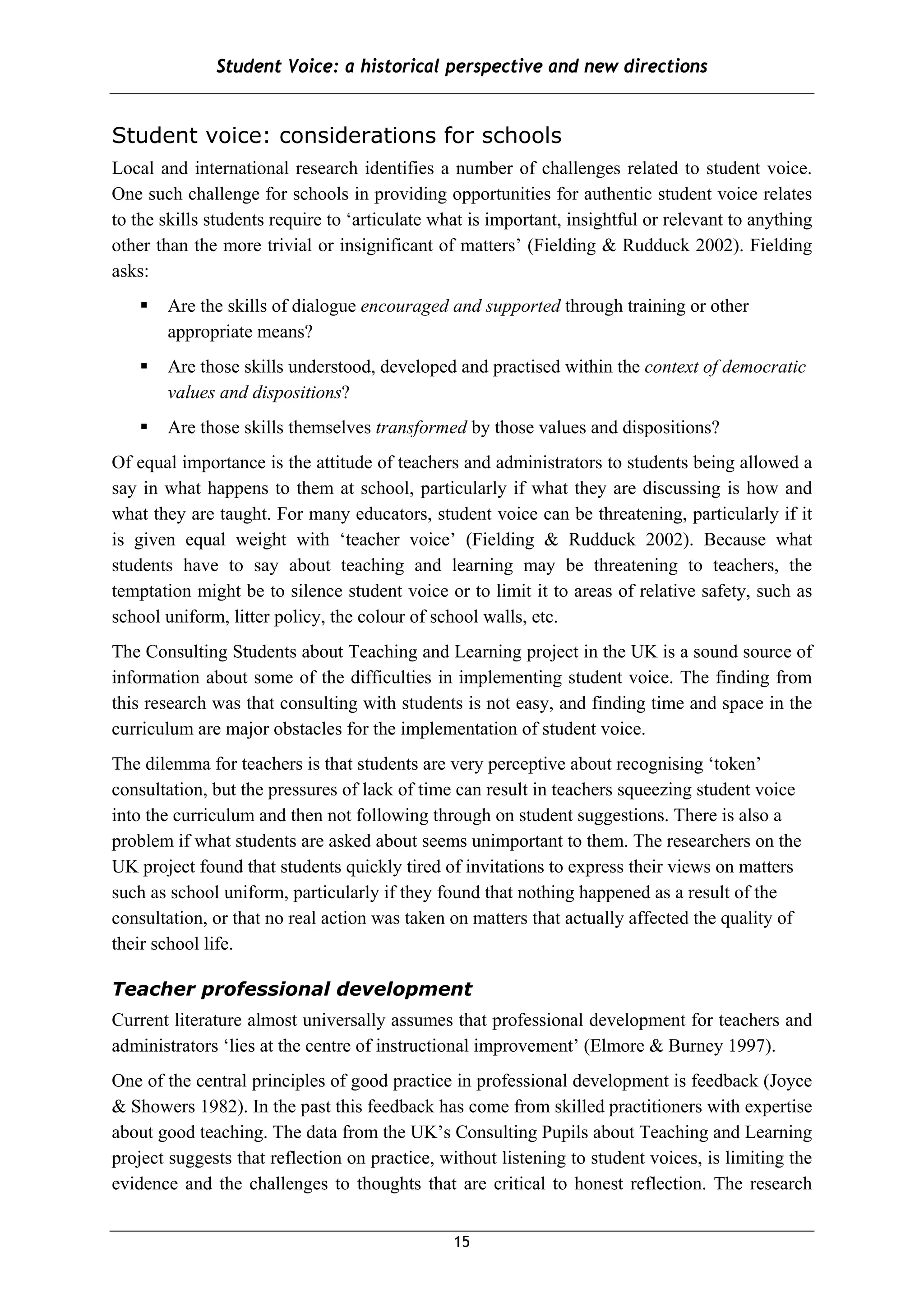 Student voice report | PDF | Secondary Education | Education