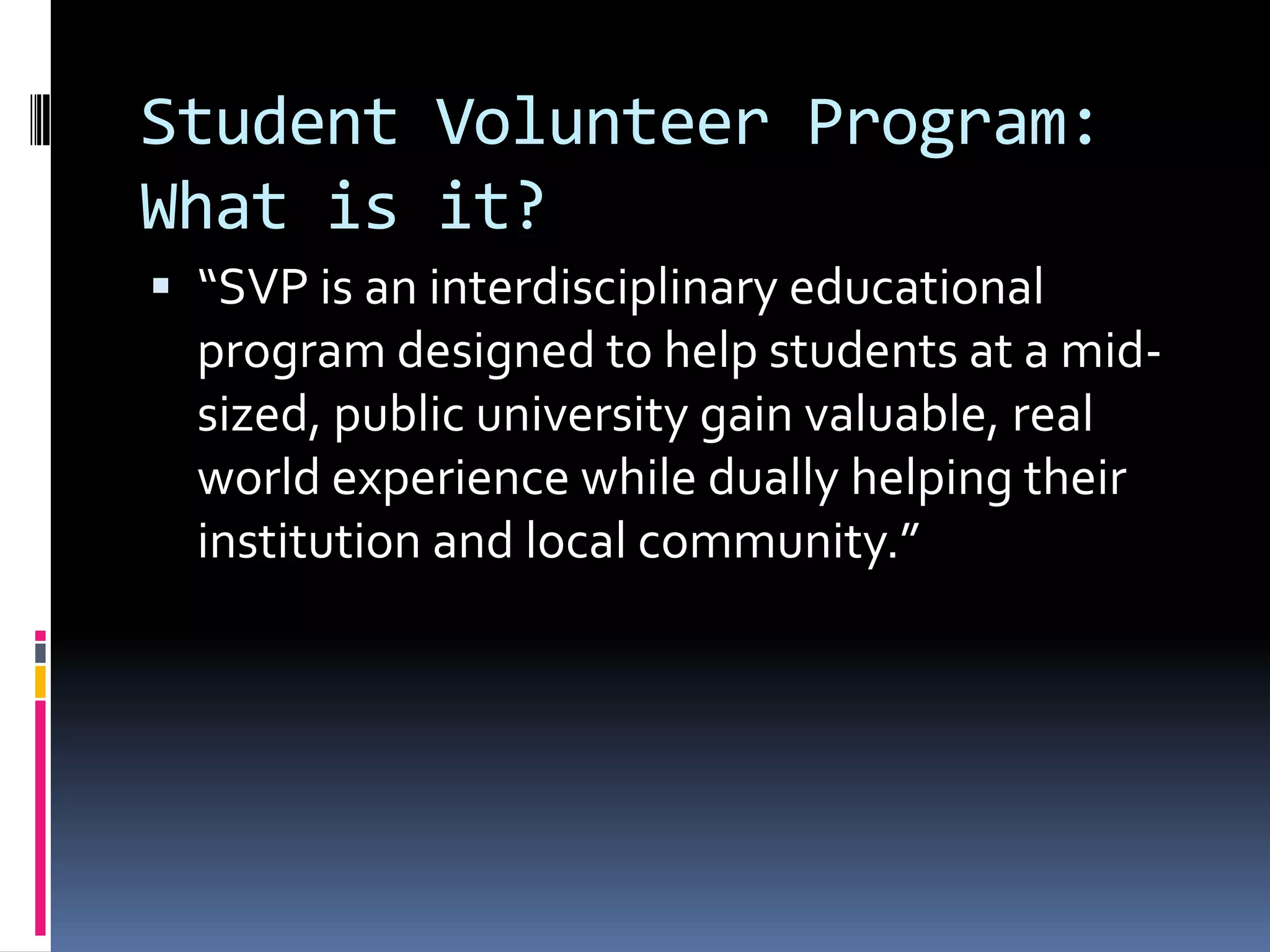 Student volunteer program | PPTX