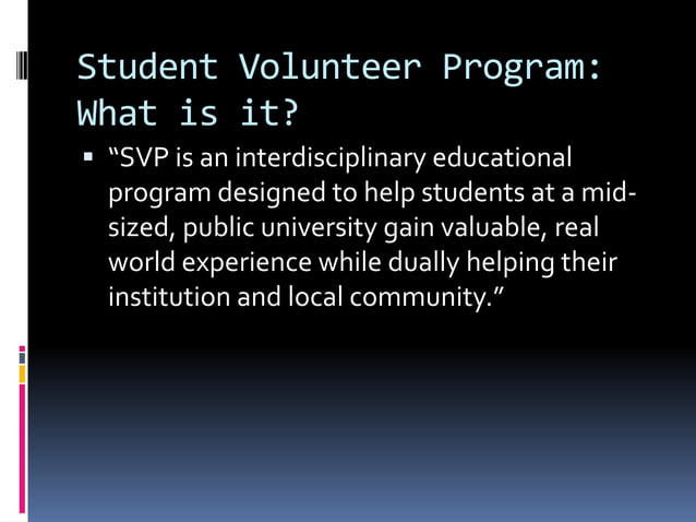 Student volunteer program | PPT