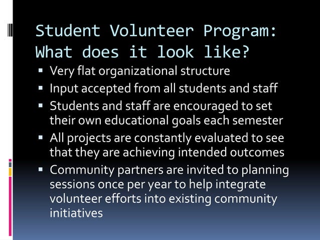 Student volunteer program | PPT