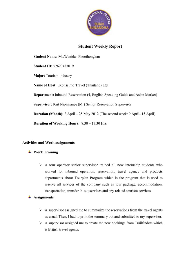 Student weekly report_2nd | PDF